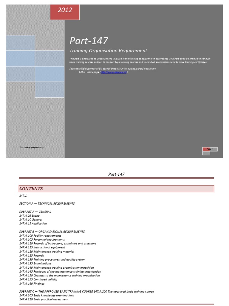 Requirements for Maintenance Training Organization Facilities and ...