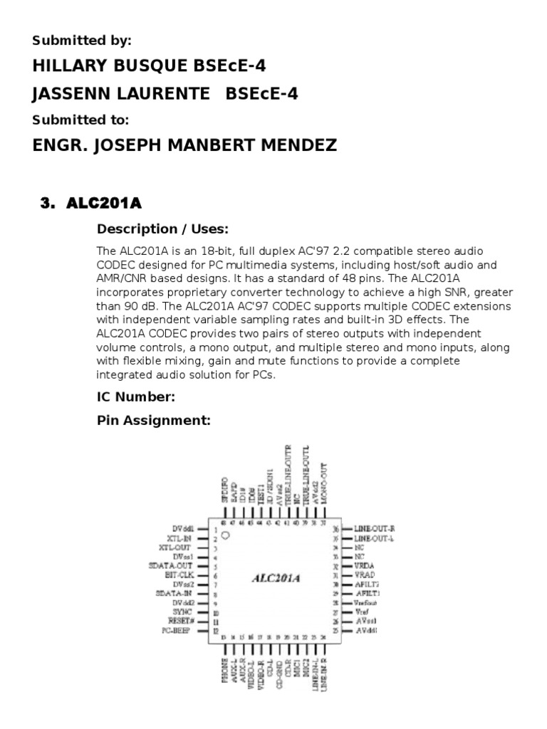 Hillary Busque Bsece-4 Jassenn Laurente Bsece-4 Engr. Joseph Manbert ...
