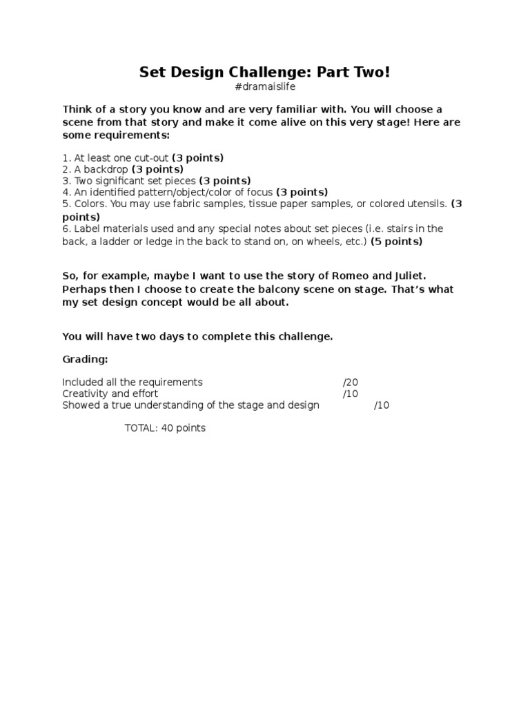 Set Design Challenge: Part Two! | PDF | Cognition