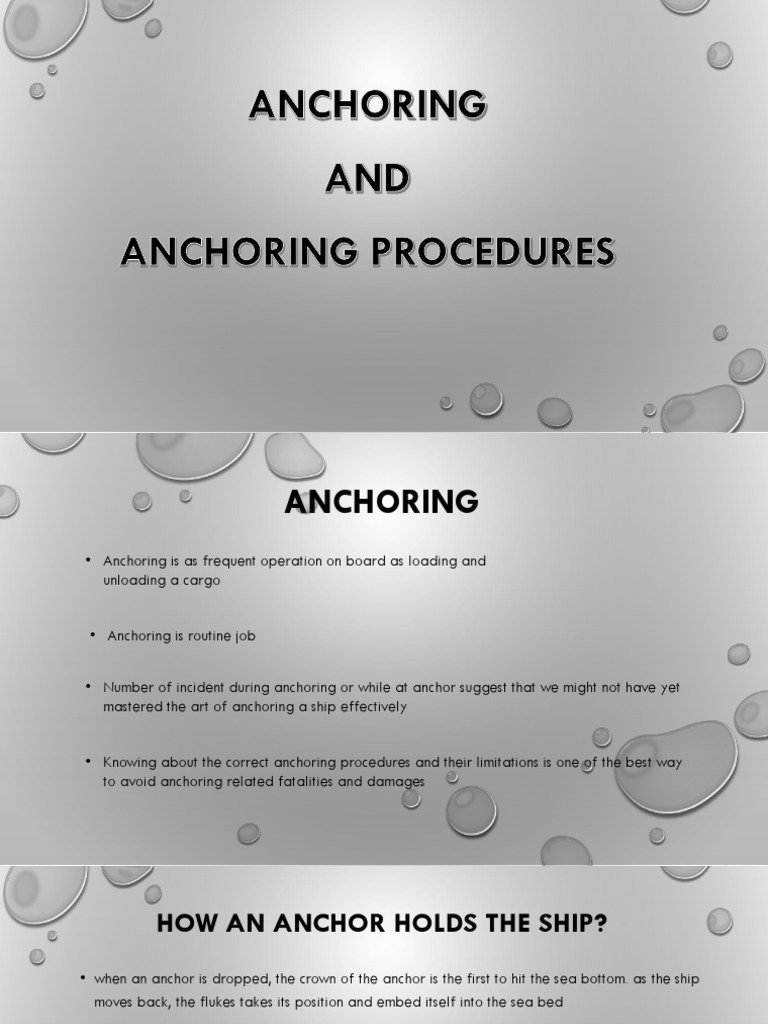 Ship Anchoring Procedures Explained | PDF | Anchor | Ships