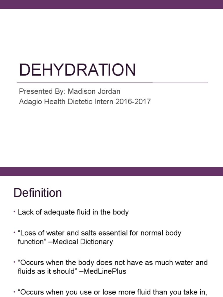 Dehydration Presentation | PDF