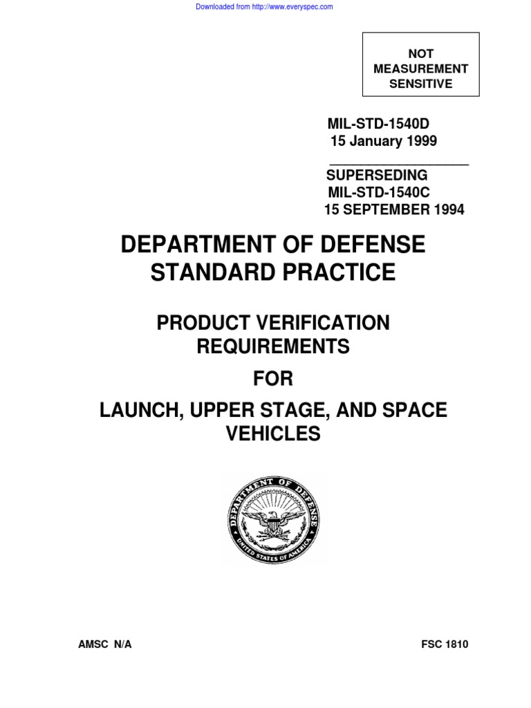 Mil STD 1540d | PDF | Verification And Validation | Launch Vehicle