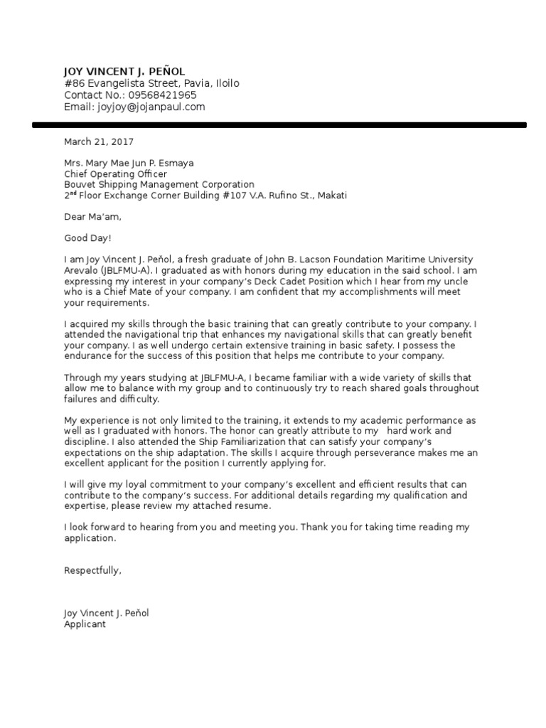 Application Letter | PDF