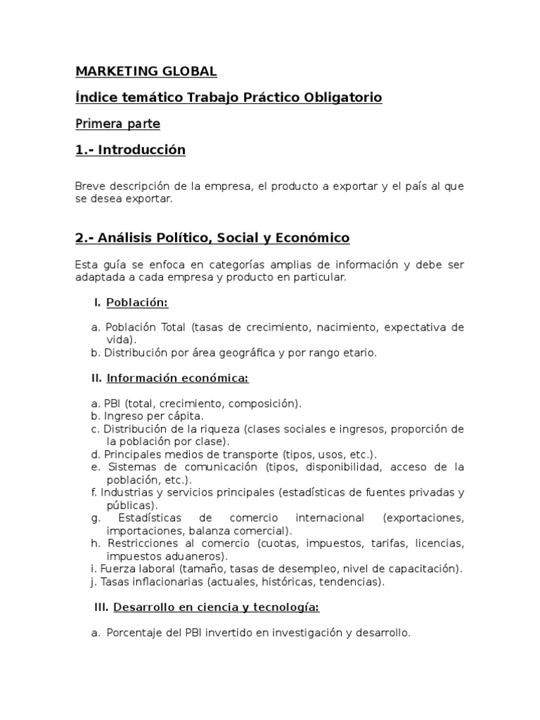 Indice Tematico | Descargar gratis PDF | Marketing | Exportaciones