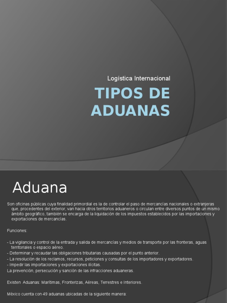 Tipos de Aduanas | aduana | Transporte