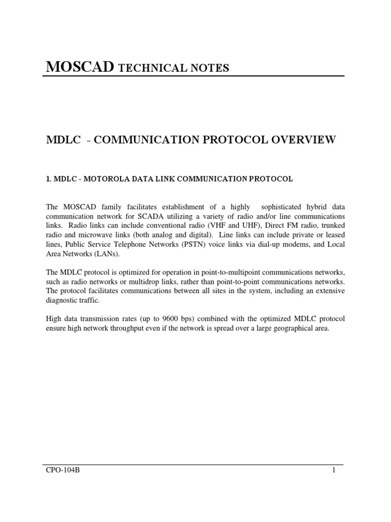 MDLC Communication Protocol Overview | PDF | Osi Model | Communications ...