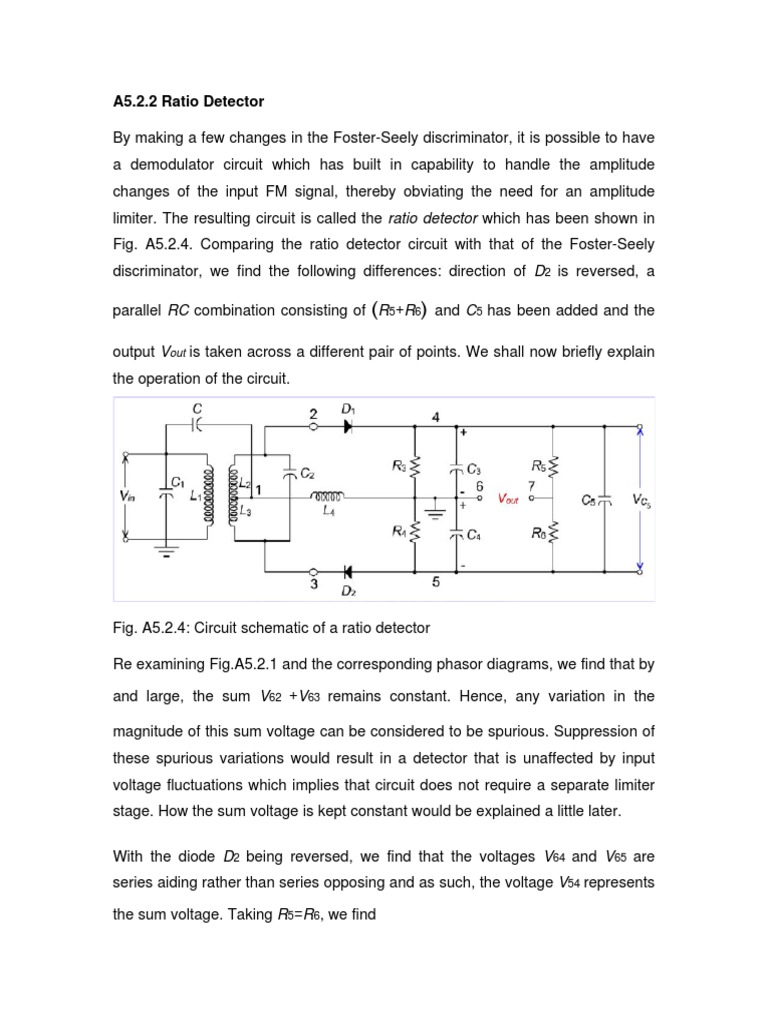Ratio Detector | PDF | Detector (Radio) | Electrical Circuits