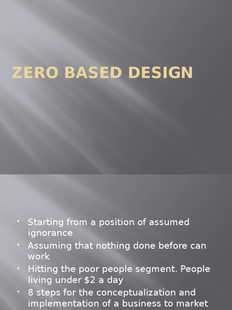 Strategies for Zero-Based Design | PDF