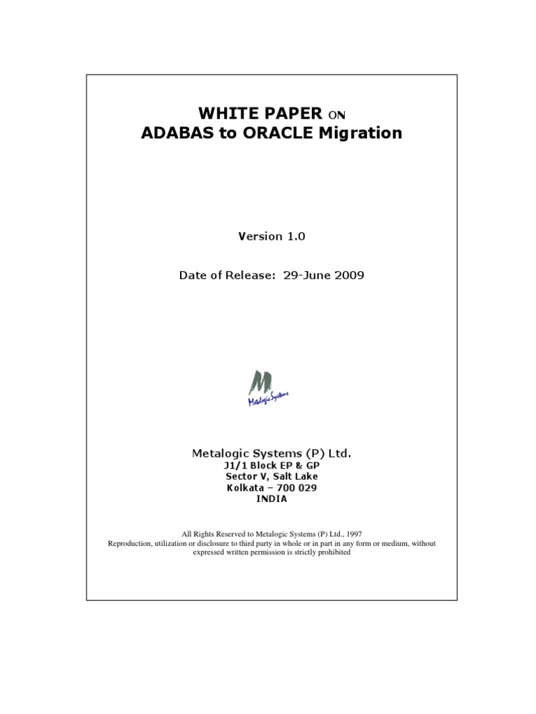 White Paper - Adabas To Oracle | PDF | Oracle Database | Databases