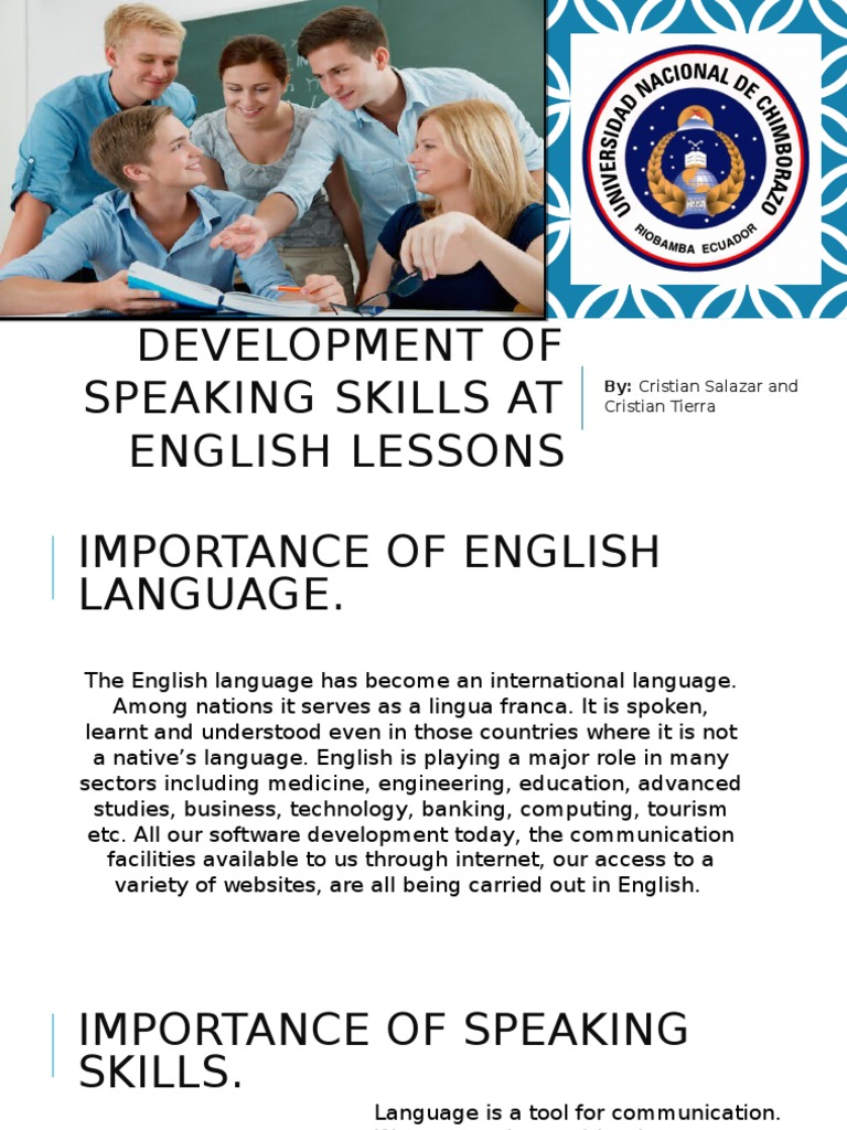 Development of Speaking Skills at English Lessons | PDF | Conversation ...