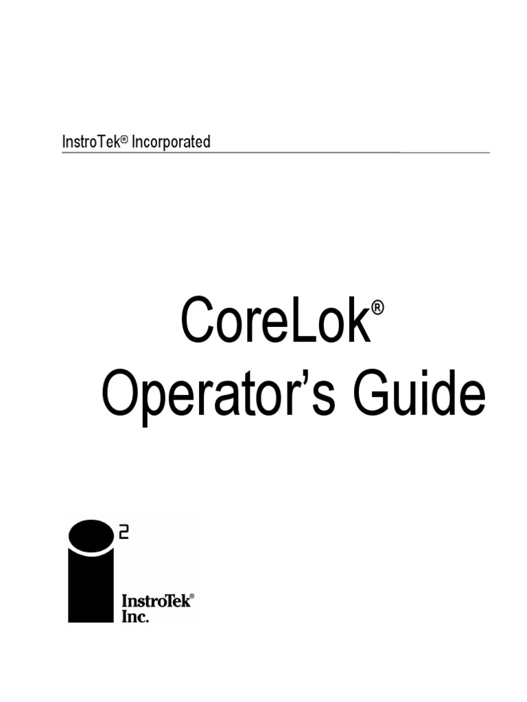 CoreLok Manual | PDF | Vacuum | Density