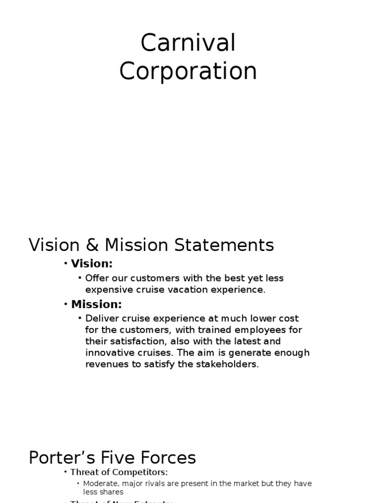 Carnival Corp Strategy & Analysis | PDF