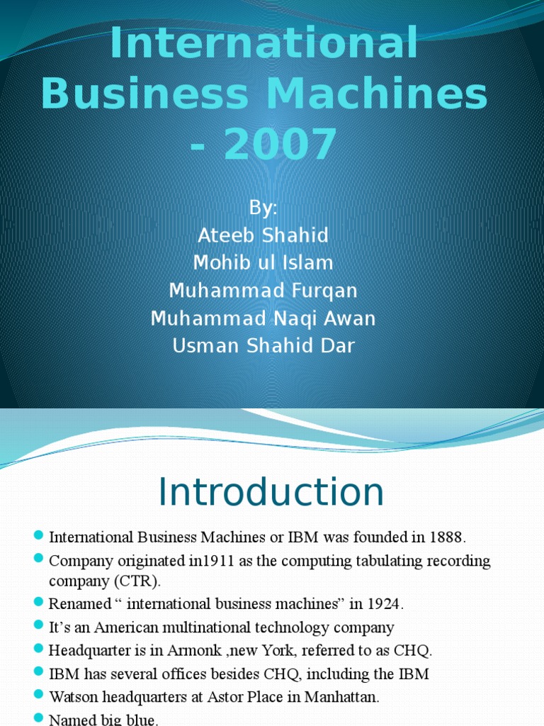 Final IBM | PDF | Ibm | Economies
