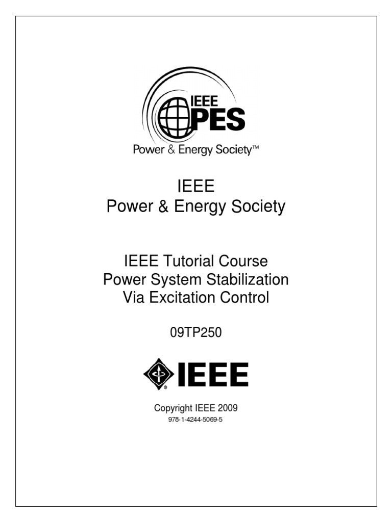 IEEE PES - Tutorial Course On Power System Stabilization Via Excitation Control | PDF | Laplace ...