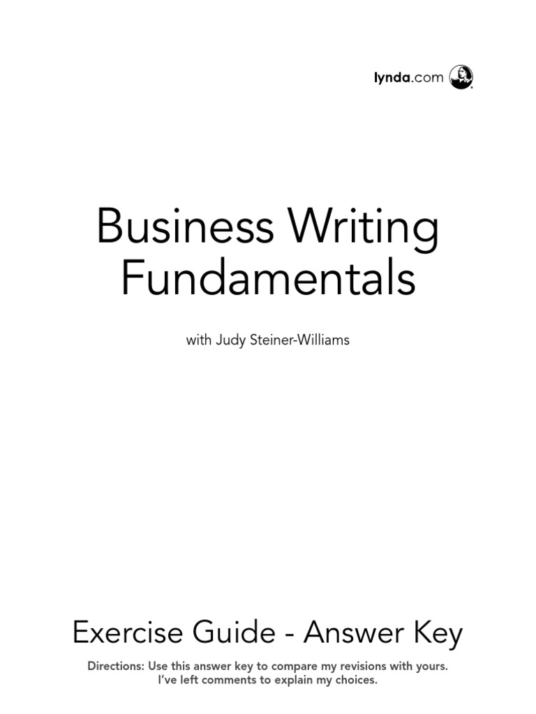 Business Writing Fundamentals - KEY | PDF | Business