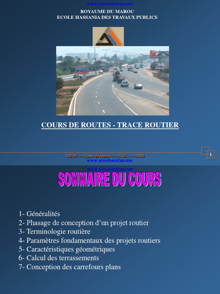 Cours de Routes Tracee Routier PDF | PDF | Transport | Transport routier