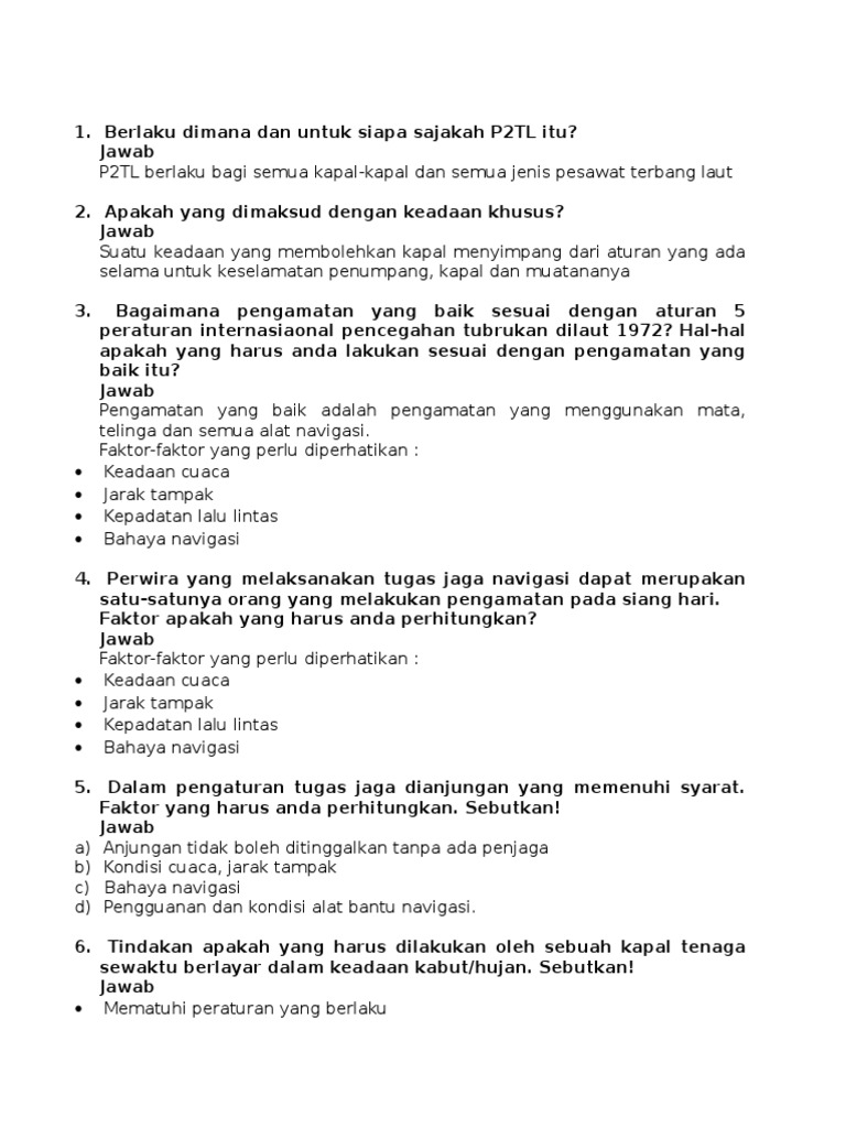 Aturan P2TL dan Pengamatan Kapal | PDF