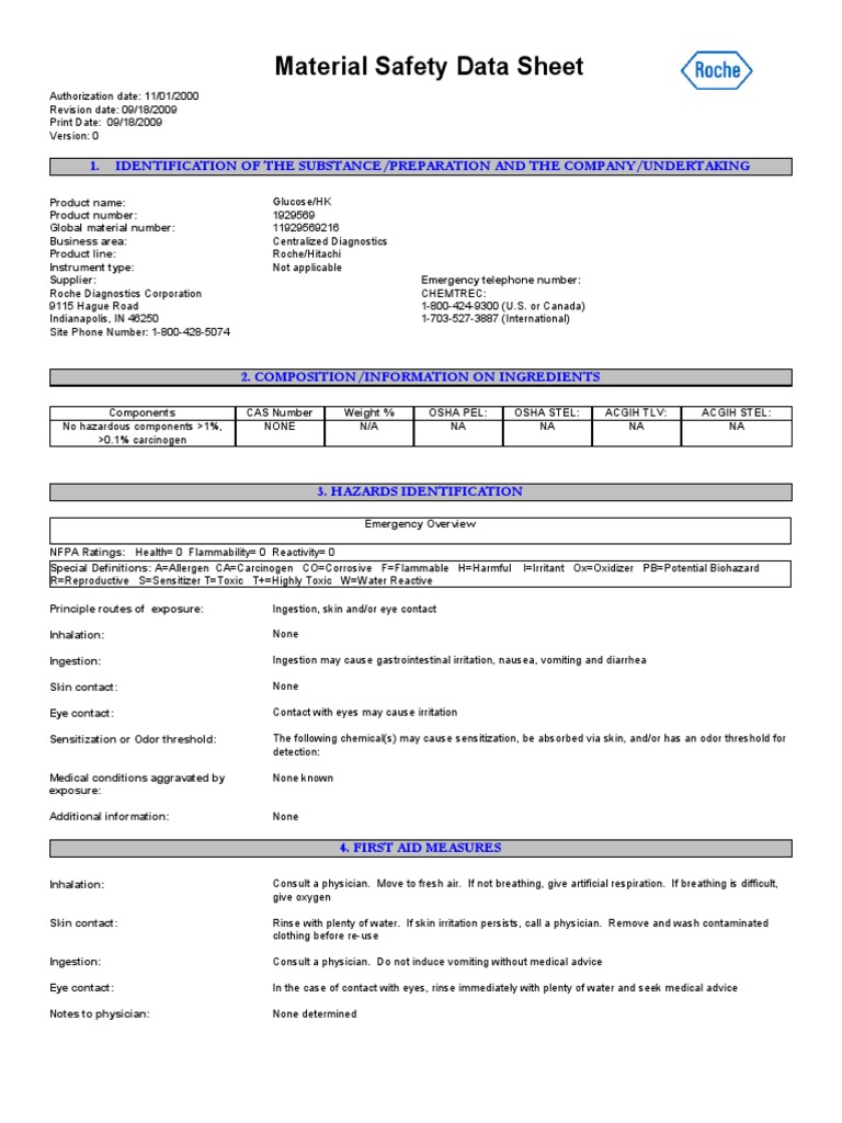 Msds Glukosa PDF | PDF | Personal Protective Equipment | Resource ...