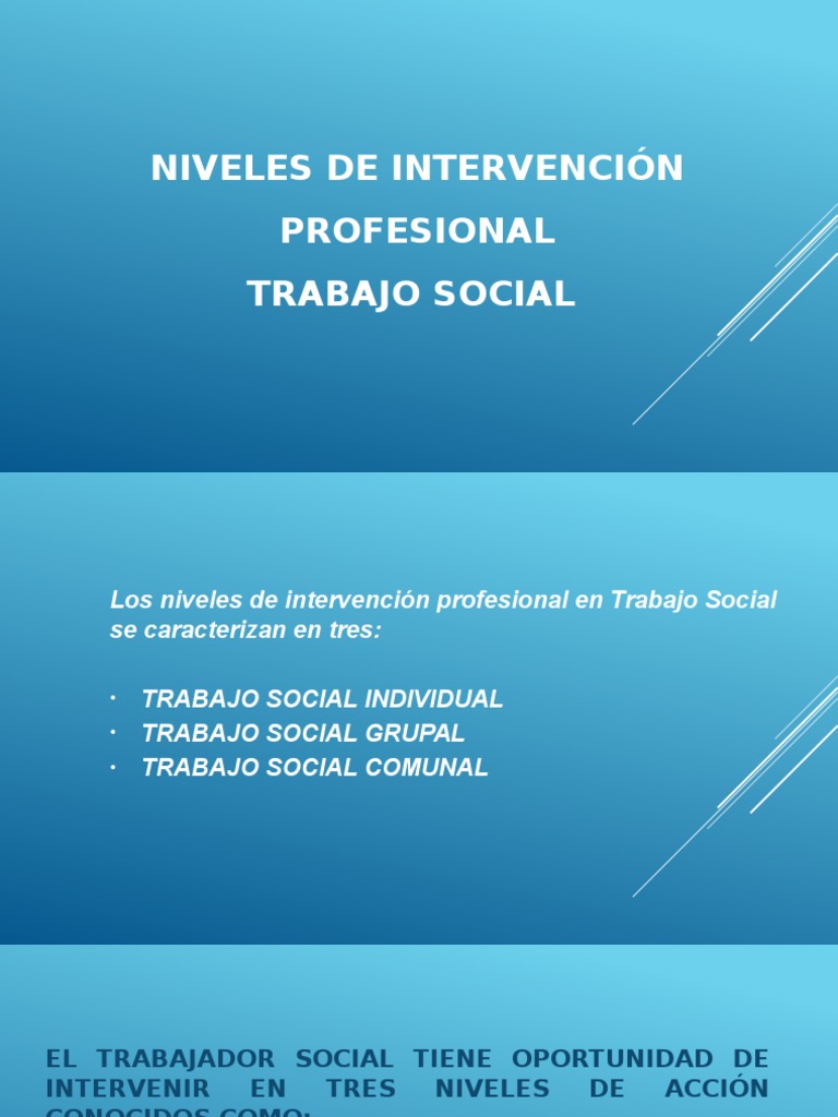 Niveles de Intervención Profesional Trabajo Social | PDF | Trabajo ...