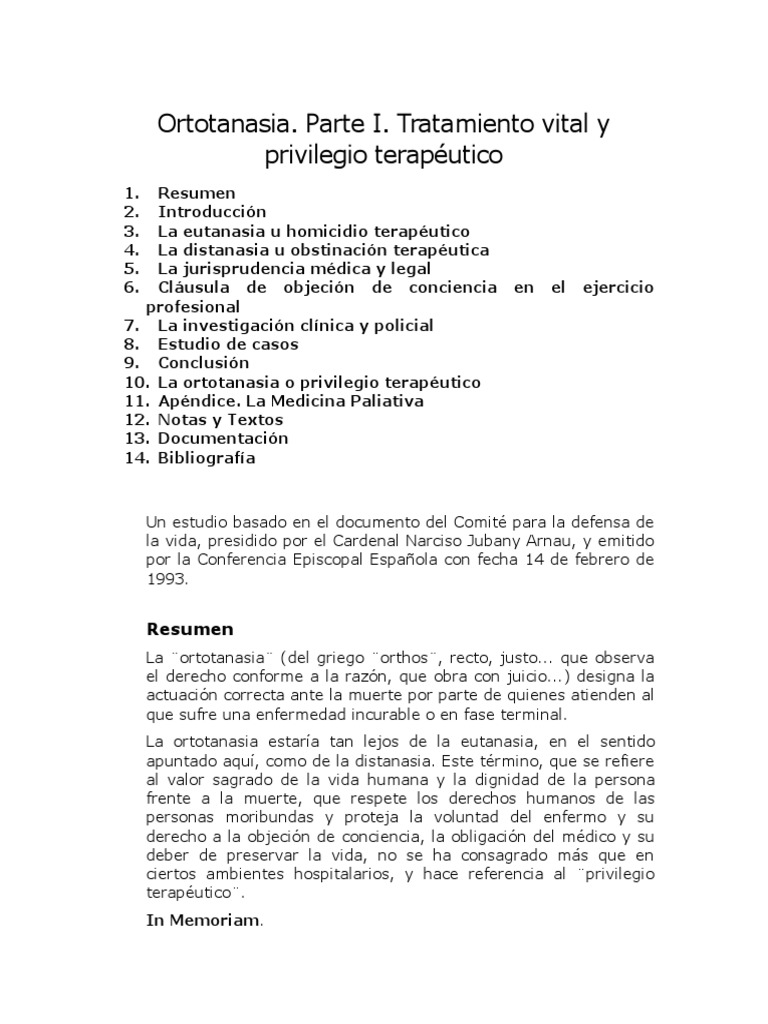 La Ortotanasia | PDF | Delito | Muerte