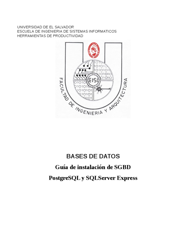 Guía de Instalación de SGBD | PDF | Servidor SQL de Microsoft | Postgre Sql