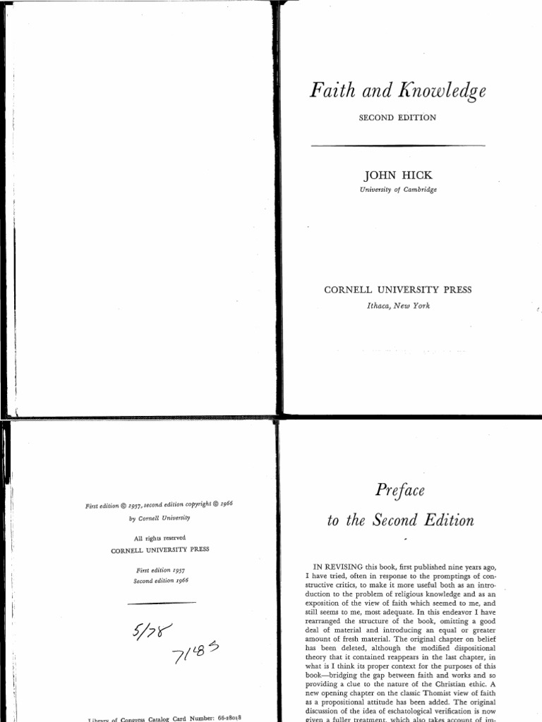 Faith and Knowledge (Hick) | PDF | Thomas Aquinas | Faith