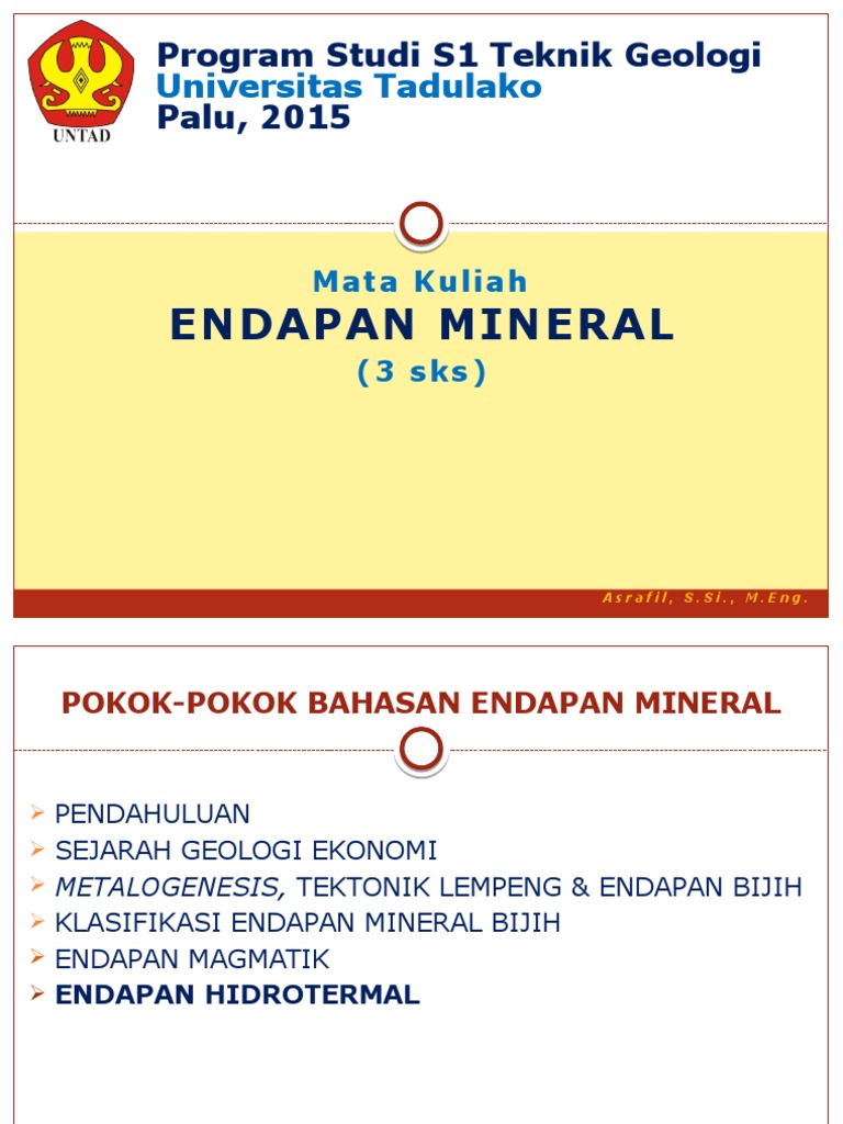 ENDAPAN MINERAL HIDROTERMAL DAN TIPE-TIPENYA | PDF