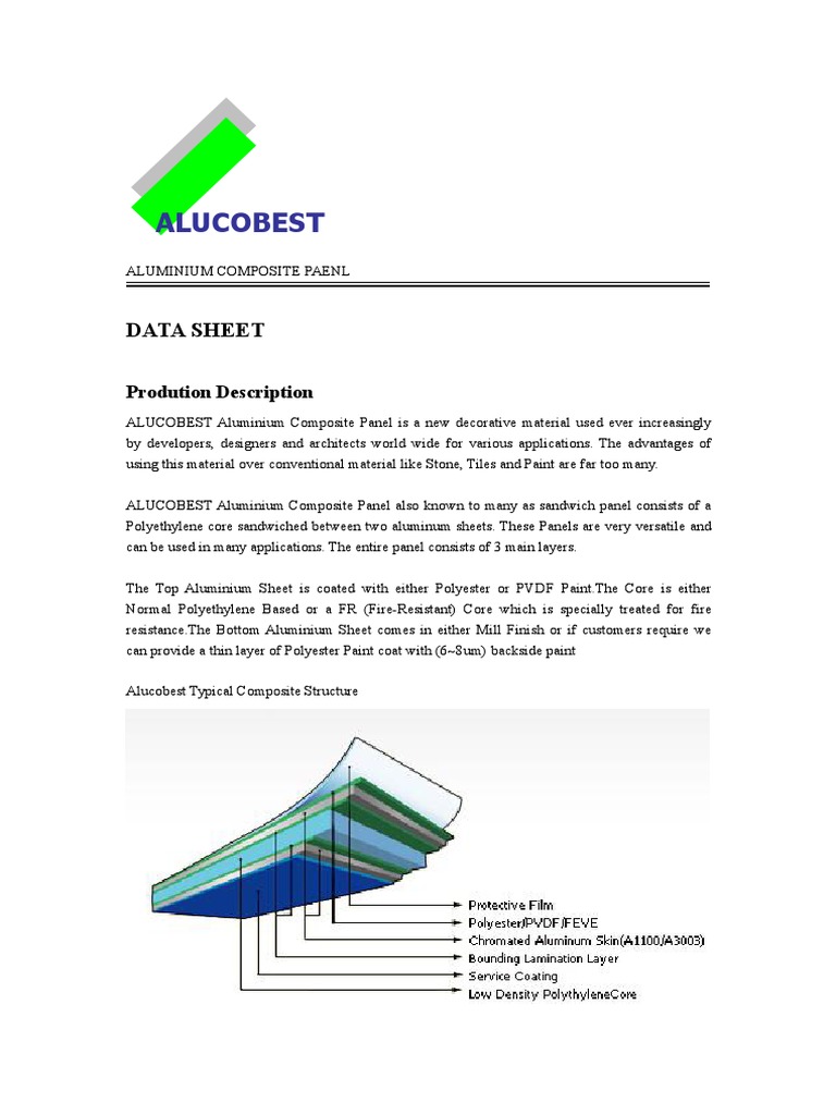 Alucobest Data Sheet | PDF | Composite Material | Architectural Design