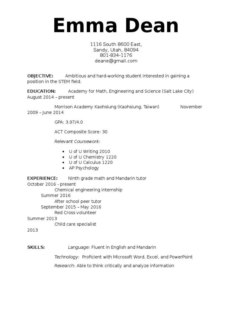 Resume For Portfolio | PDF