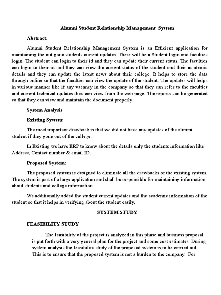 Alumni Student Relationship Management System | PDF | Unit Testing ...