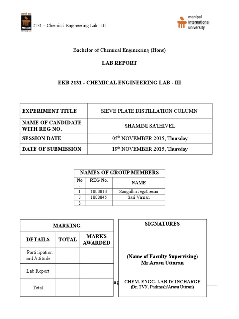 Sieve Plate Column | PDF | Distillation | Separation Processes