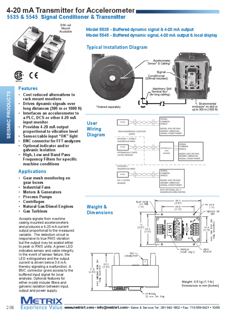 Metrix Accelerometer Signal Conditioner | PDF | Accelerometer | Signal ...