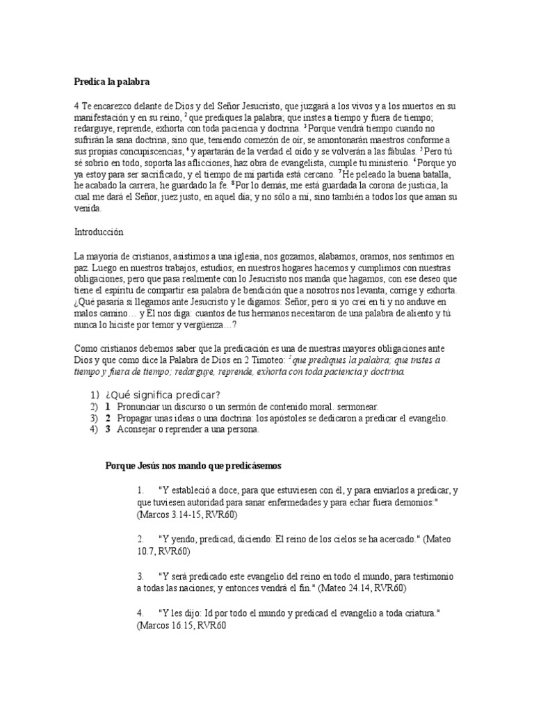 Predica La Palabra | PDF | Evangelios | Profeta