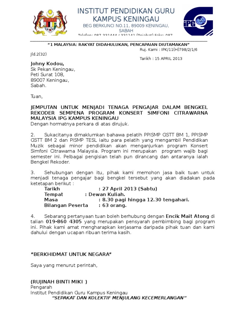 Surat Jemputan Penceramah