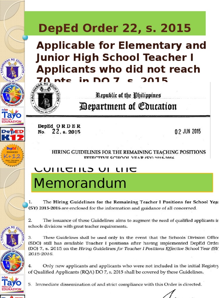 Deped Order 22, S. 2015 | PDF | Career & Growth