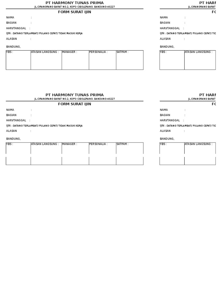 Form Cuti+Ijin | PDF