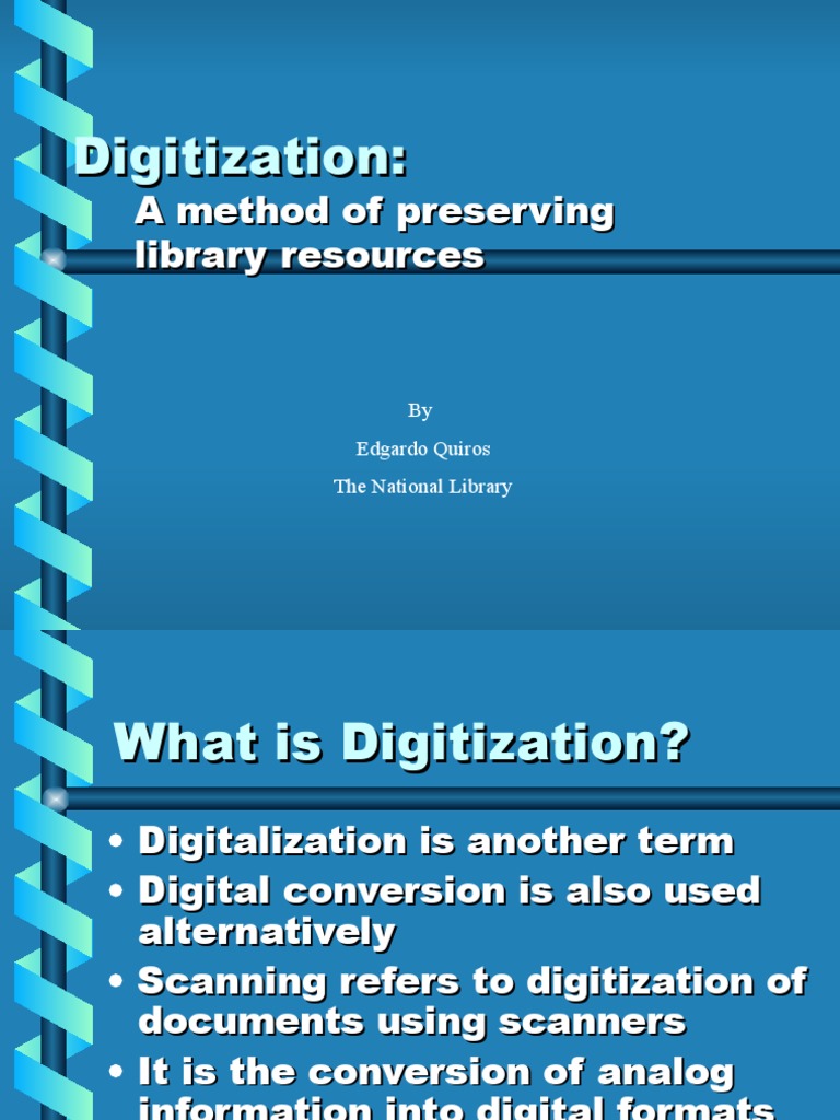 Digitization | PDF | Digitizing | Preservation (Library And Archival ...