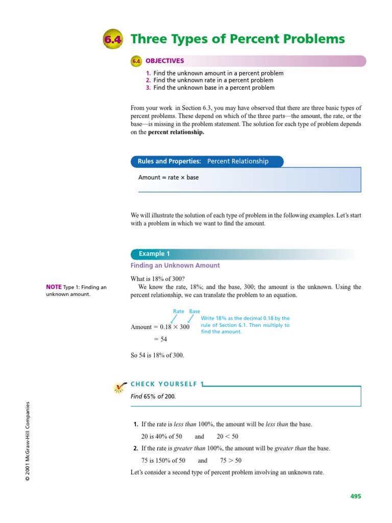 Percentage Pdf Download Free Pdf Percentage Equations