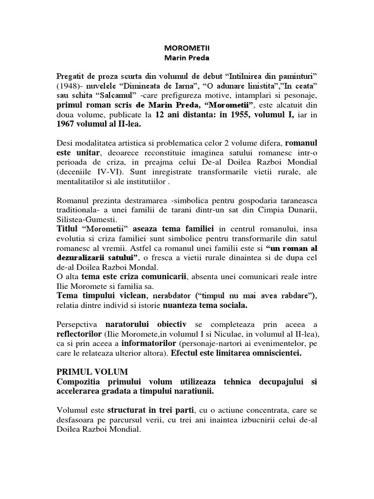 Caracterizare Morometii | PDF