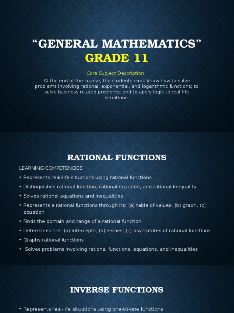 Grade 11 General Mathematics | PDF