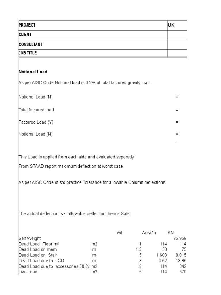 Structural Analysis of a Project: Calculating Allowable Deflection for ...