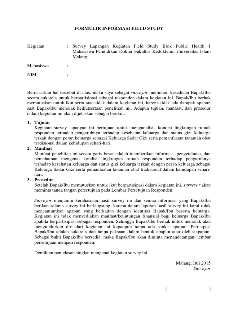 Form Persetujuan Responden PDF | PDF