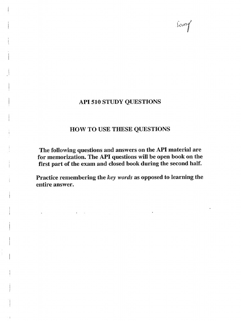 API 510 Study Questions PDF | PDF
