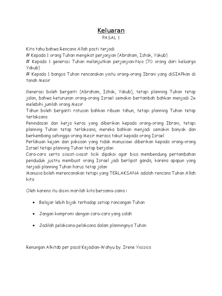 Eksposisi Keluaran 1 | PDF