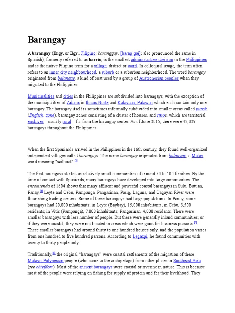 Barangay | PDF | Philippines | Government
