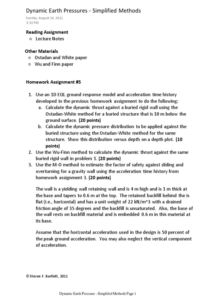Dynamic Earth Pressures - Simplified Methods | PDF | Civil Engineering ...