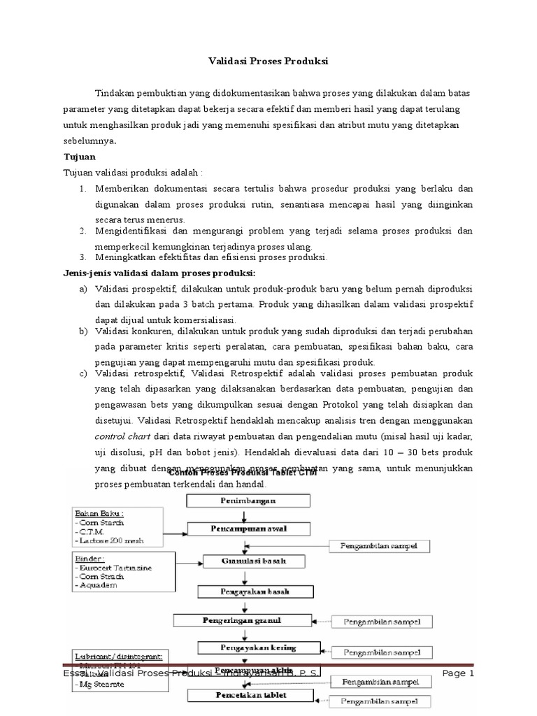 Validasi Proses Produksi | PDF | Bisnis