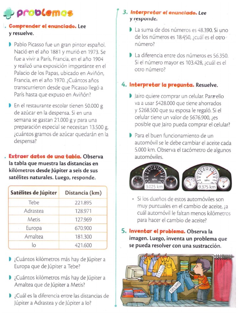 Suma Resta Taller Grado 4º | PDF