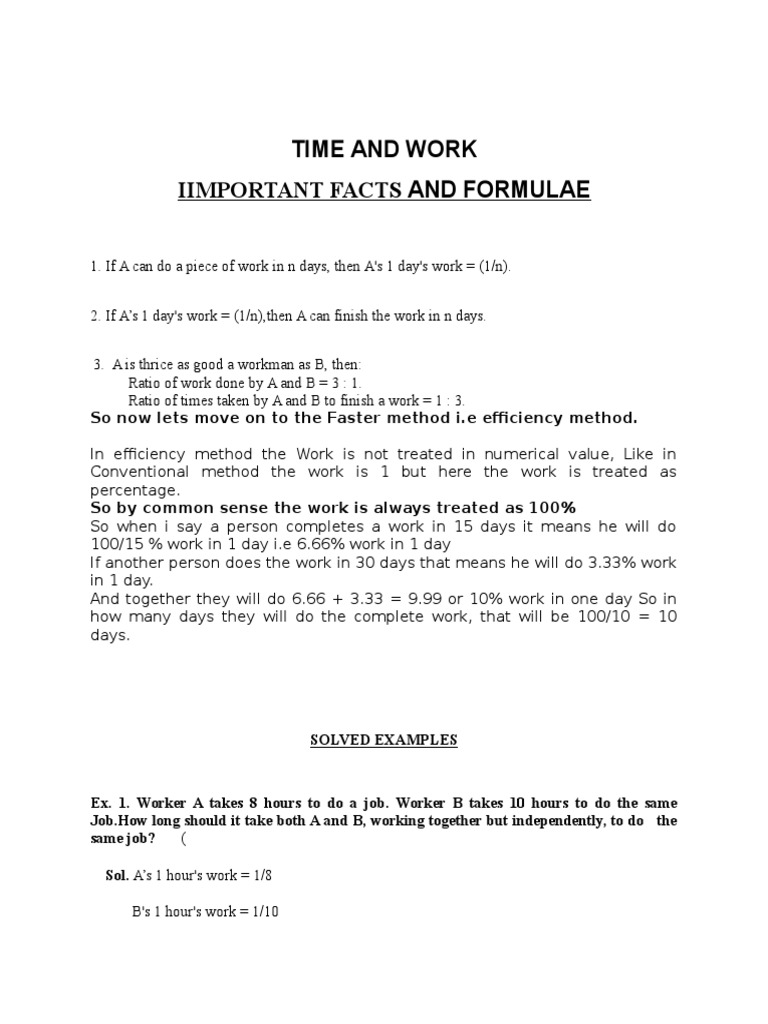 Time and Work Concept | Download Free PDF | Teaching Mathematics