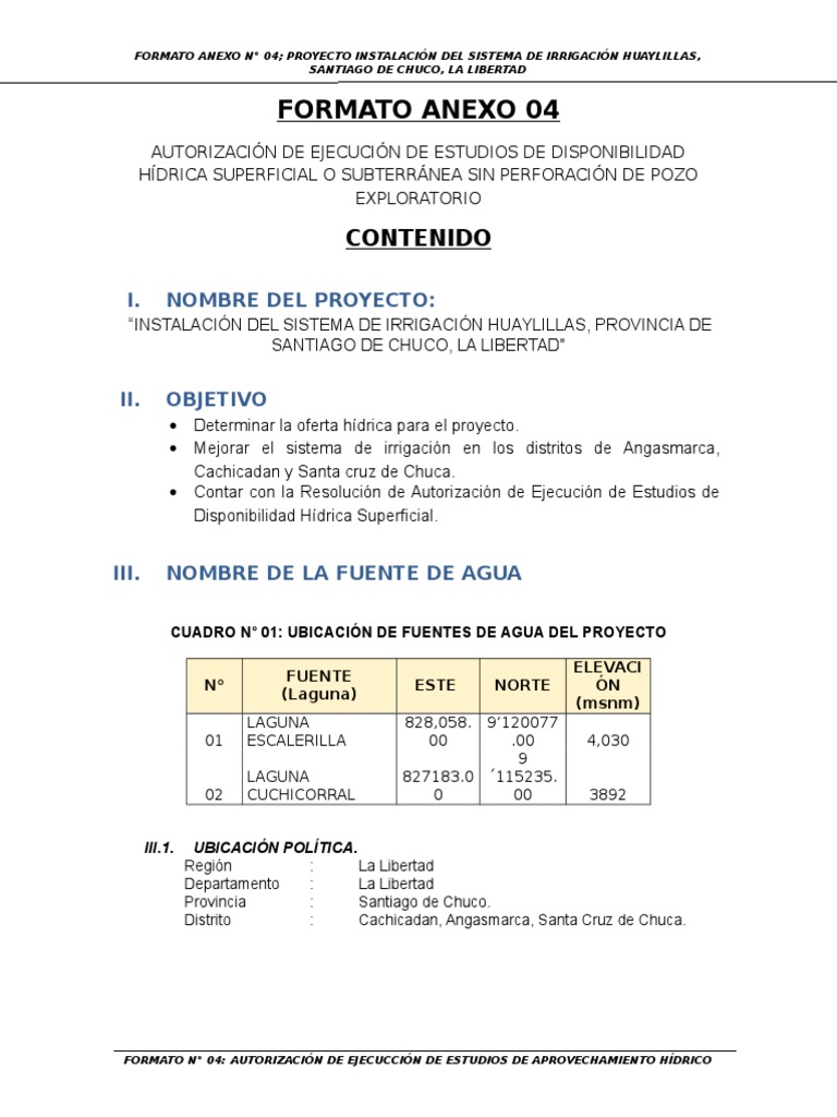 Formato Anexo 04 | PDF | Riego | Transporte